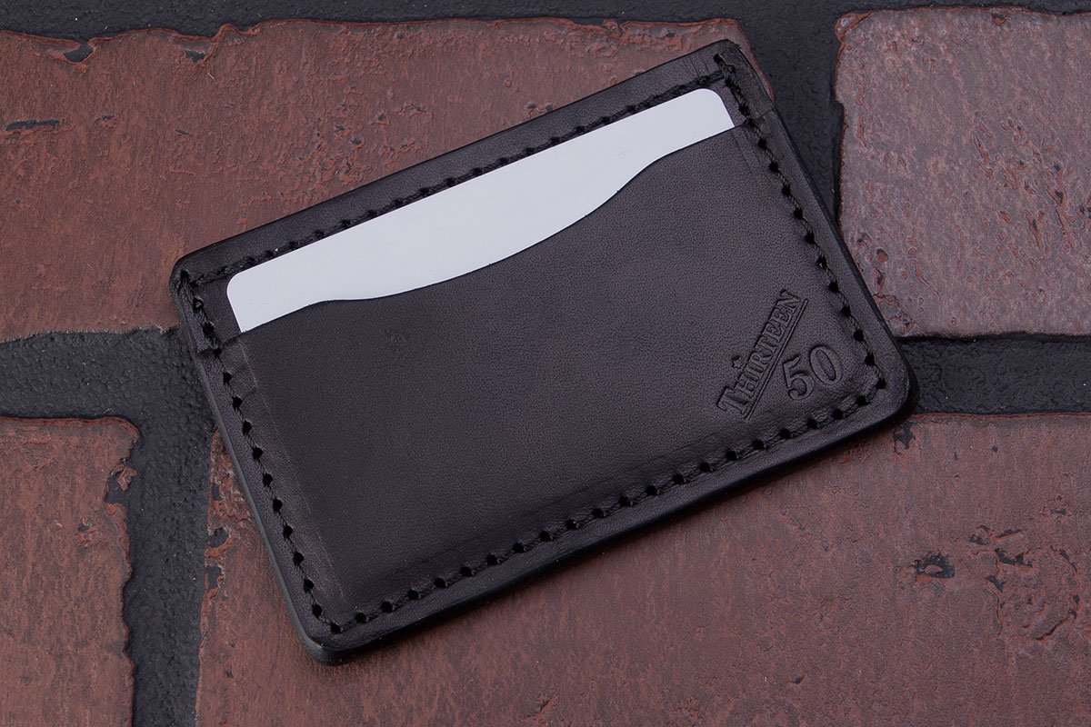 Minimalist Wallet | 2 Pocket | Black – Thirteen50 Leather