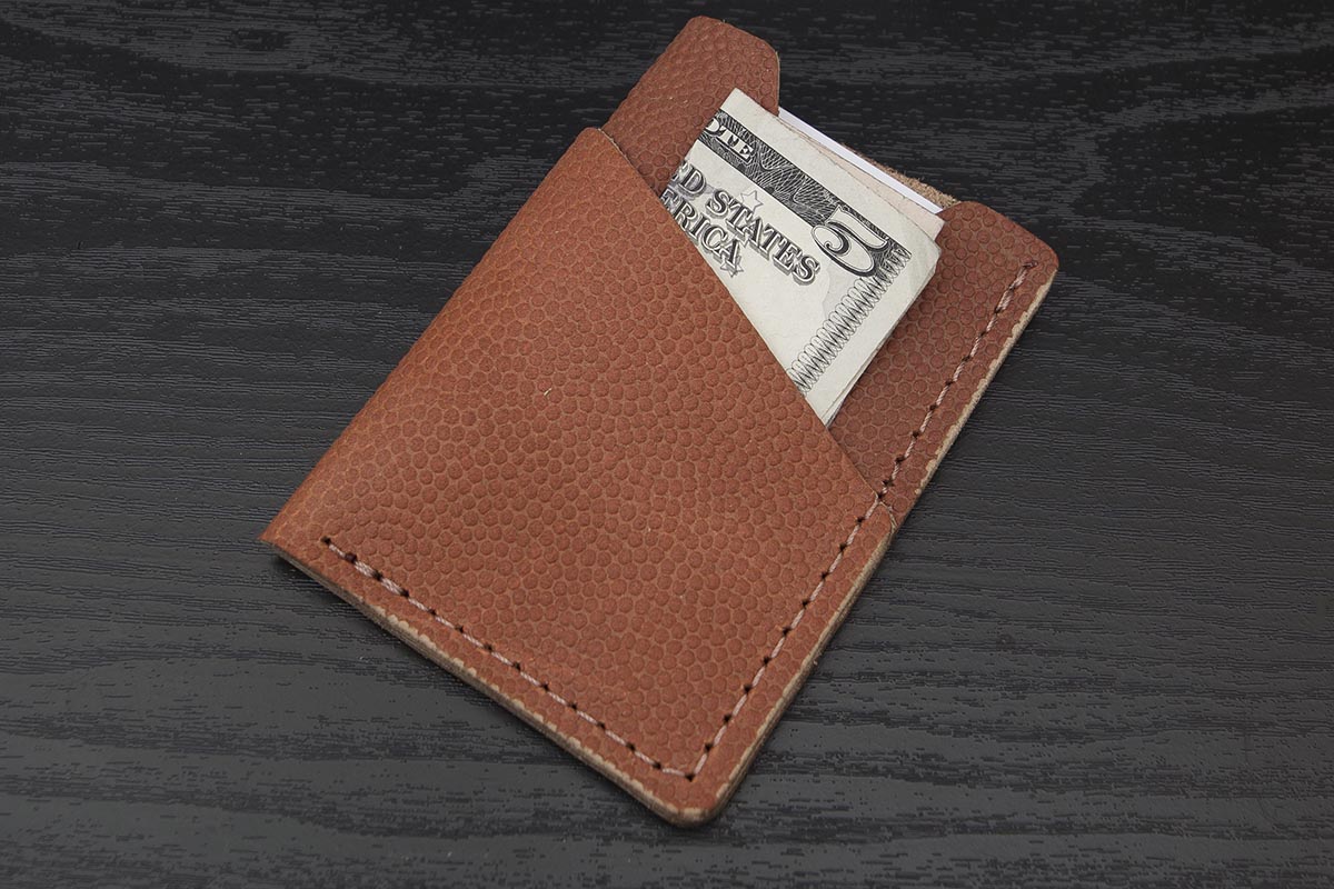 Wrap Minimalist Wallet | Horween Basketball – Thirteen50 Leather