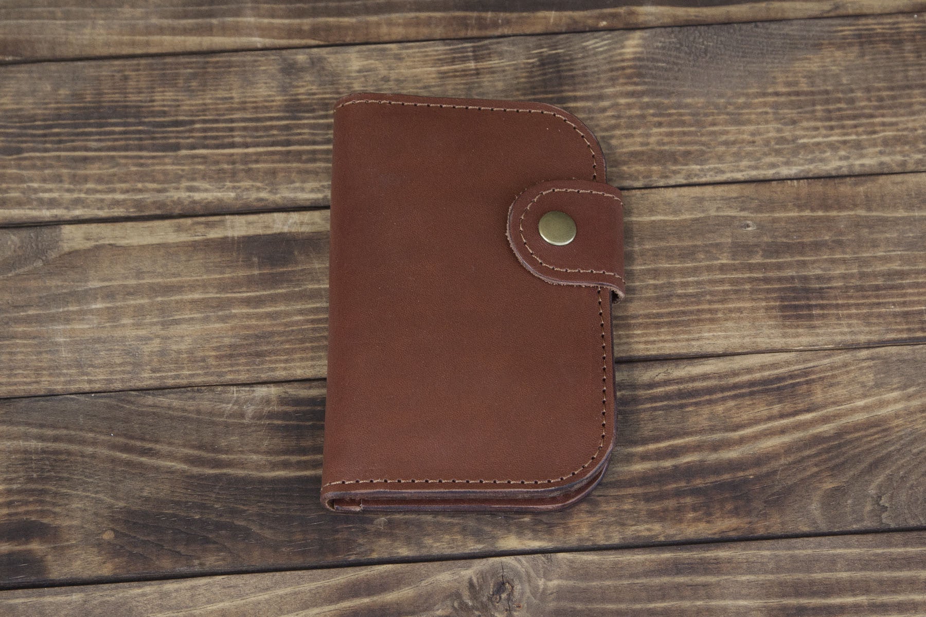 Snap Leather Bifold Wallet | Brown – Thirteen50 Leather
